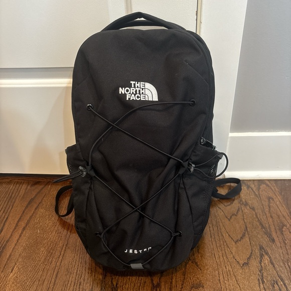 The North Face | Bags | The North Face Black Backpack With White Logo ...